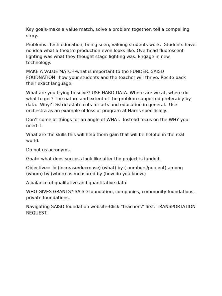 grant writing workshop | PDF