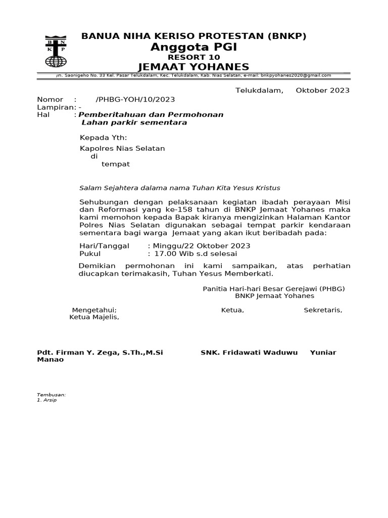 Permohonan Lahan Parkir | PDF