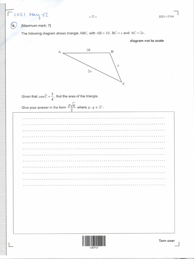 IB Past Paper - Trigonometry | PDF