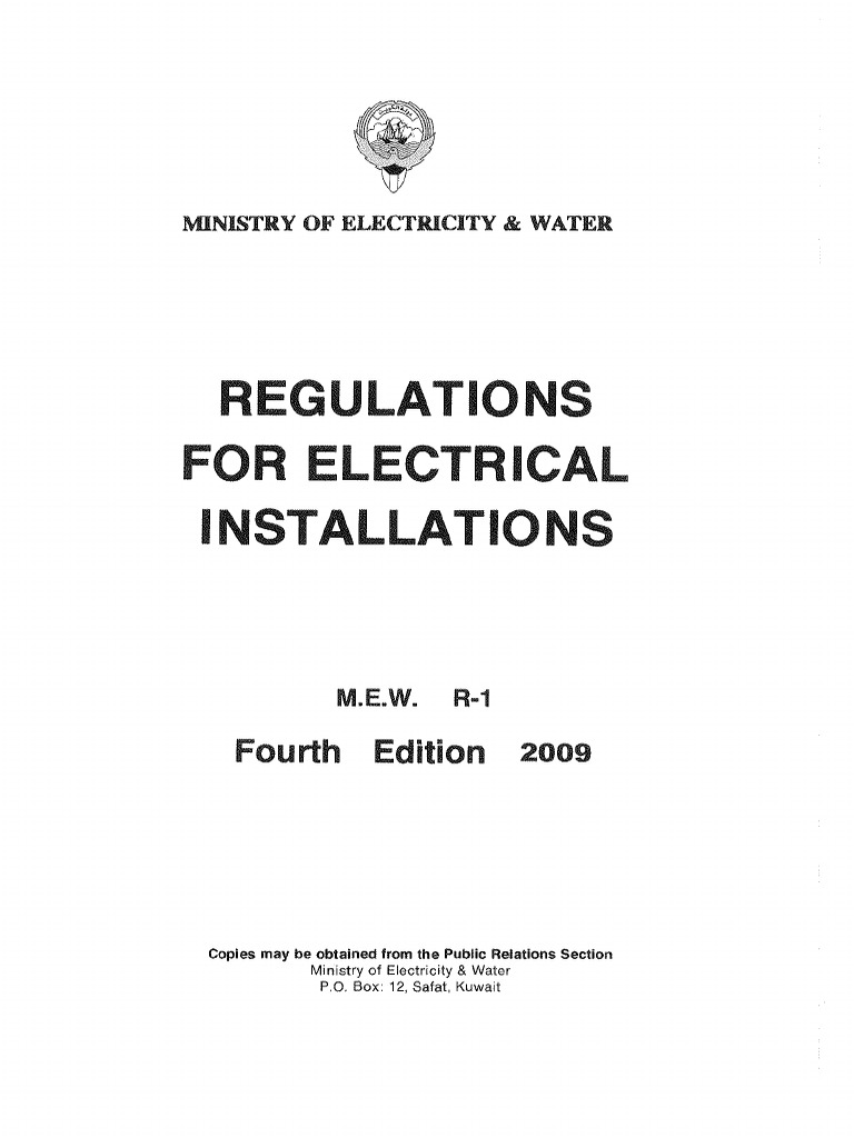1-Regulations For Electrical Installations MEW-R1 (ENGLISH) | PDF ...