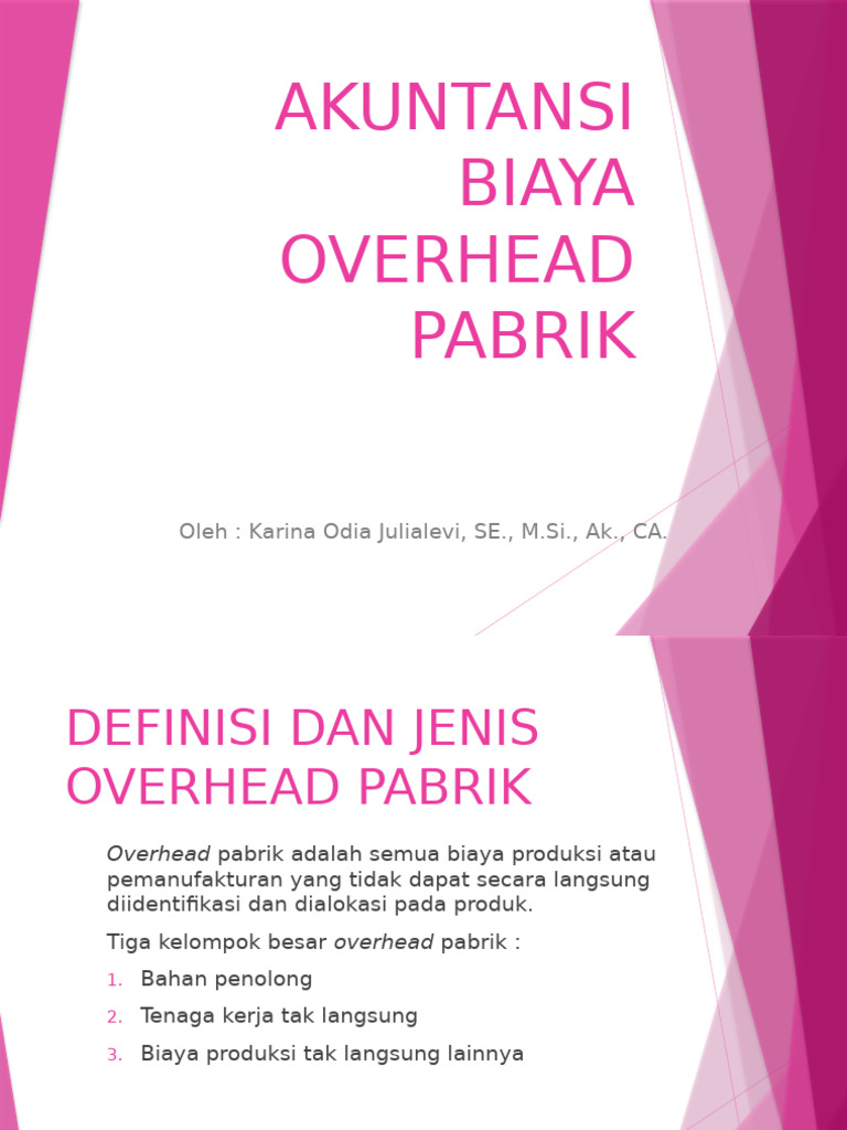Pengertian dan Jenis Overhead Pabrik | PDF