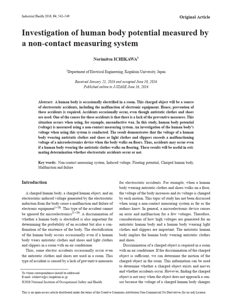 Investigation of Human Body Potential Measured by A Non Contacting ...
