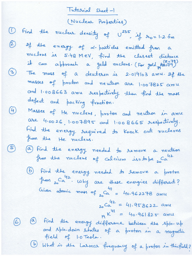 Tutorial Sheet 1 With Hints 2 | PDF