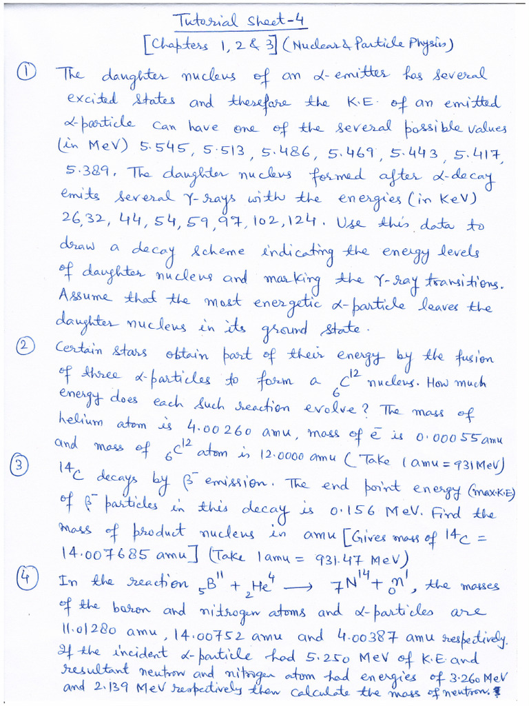 Tutorial Sheet-4 With Hints | PDF