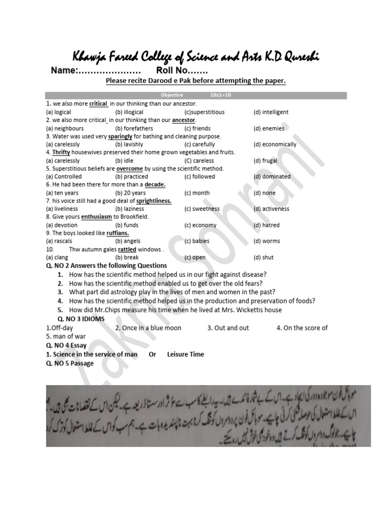 English Exam Paper for 2nd Year Students | PDF | Foreign Language Studies