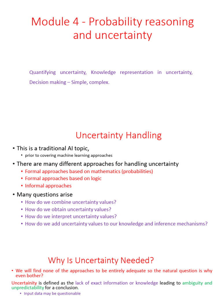 Module 4 - Probability Reasoning and Uncertainty | PDF | Bayesian Network | Bayesian Inference