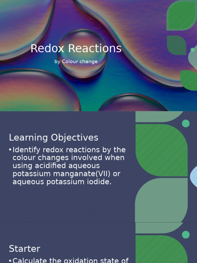Redox Reactions | PDF | Science & Mathematics