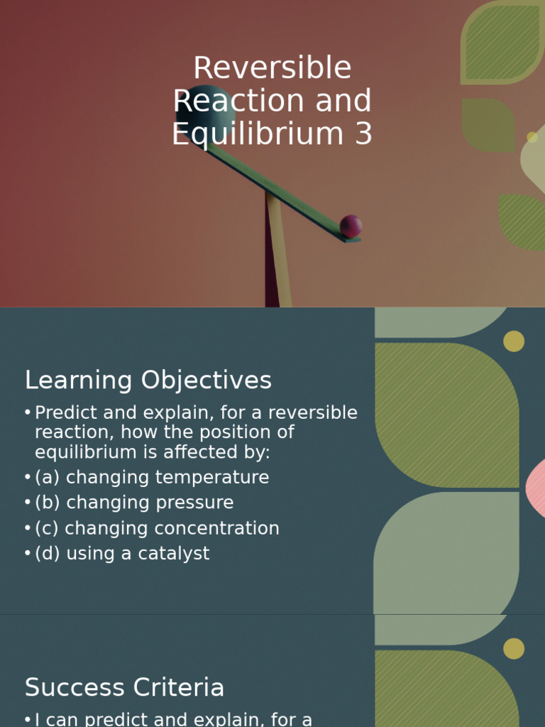 Reversible Reaction and Equilibrium 3 | PDF