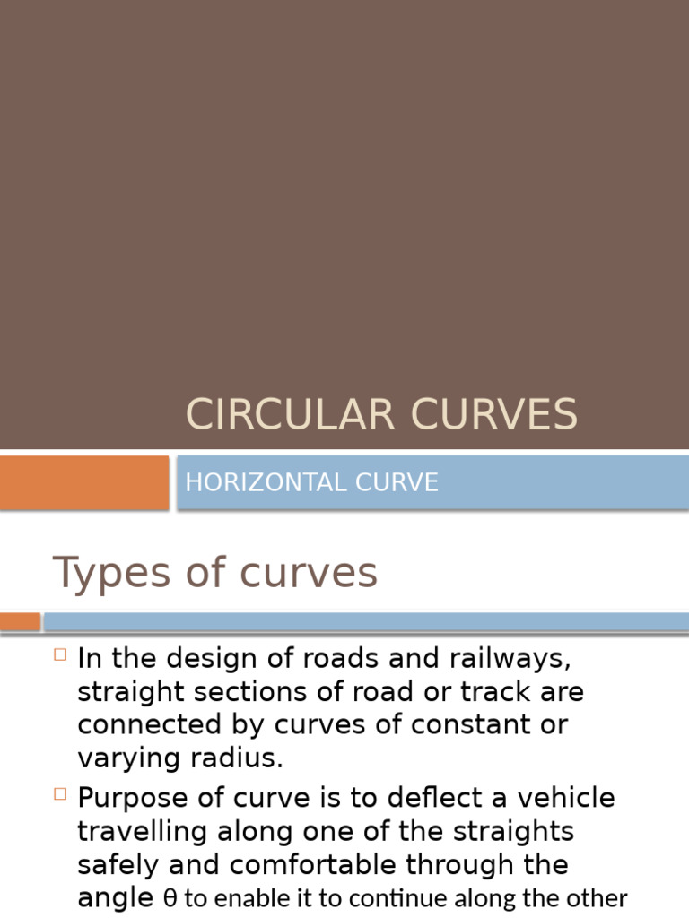 Circular curves | PDF | Angle | Tangent