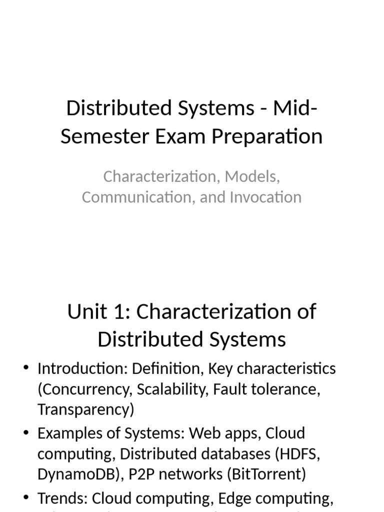 Distributed Systems Mid Semester Prep | PDF | Art