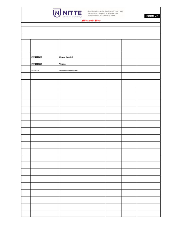 D Section Form B | PDF