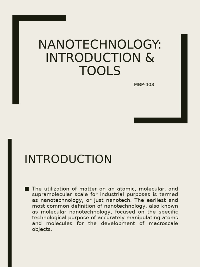 Nanotech Tools | PDF | Nanotechnology | Atomic Force Microscopy