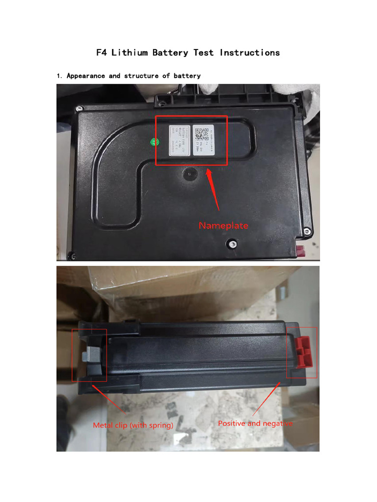 F4 Lithium Battery Test Instructions | PDF