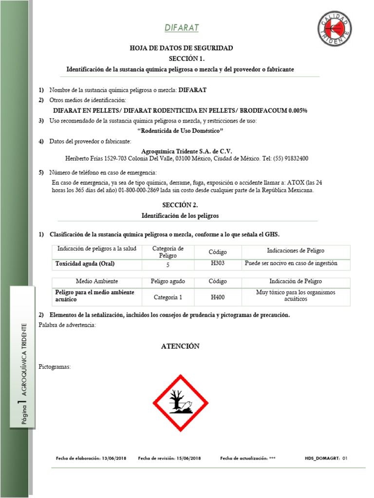 Difarat Cebo D HS | PDF | Agua | Dióxido de carbono