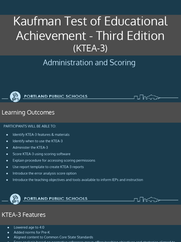 KTEA Training - Revised 9 - 11 - 18 | PDF | Mathematics | Learning ...