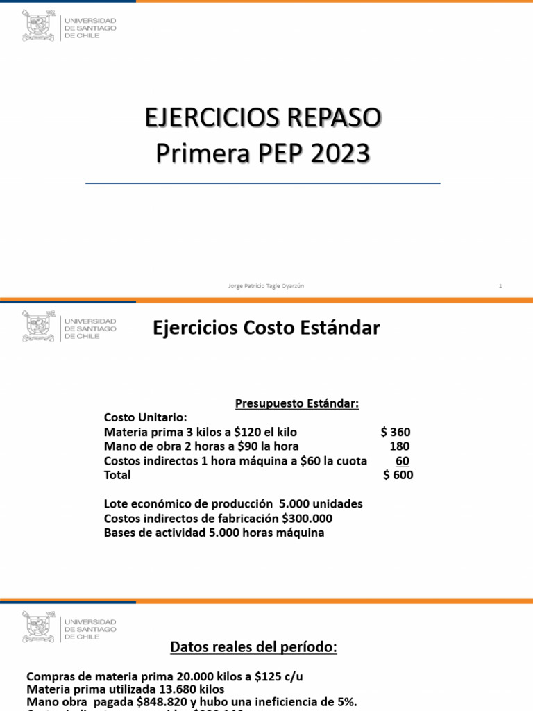 Ejercicios PEP 1 2023 537344 | PDF | Presupuesto | Negocios económicos