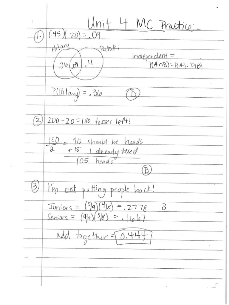 Worked Out MC On Practice Exam | PDF