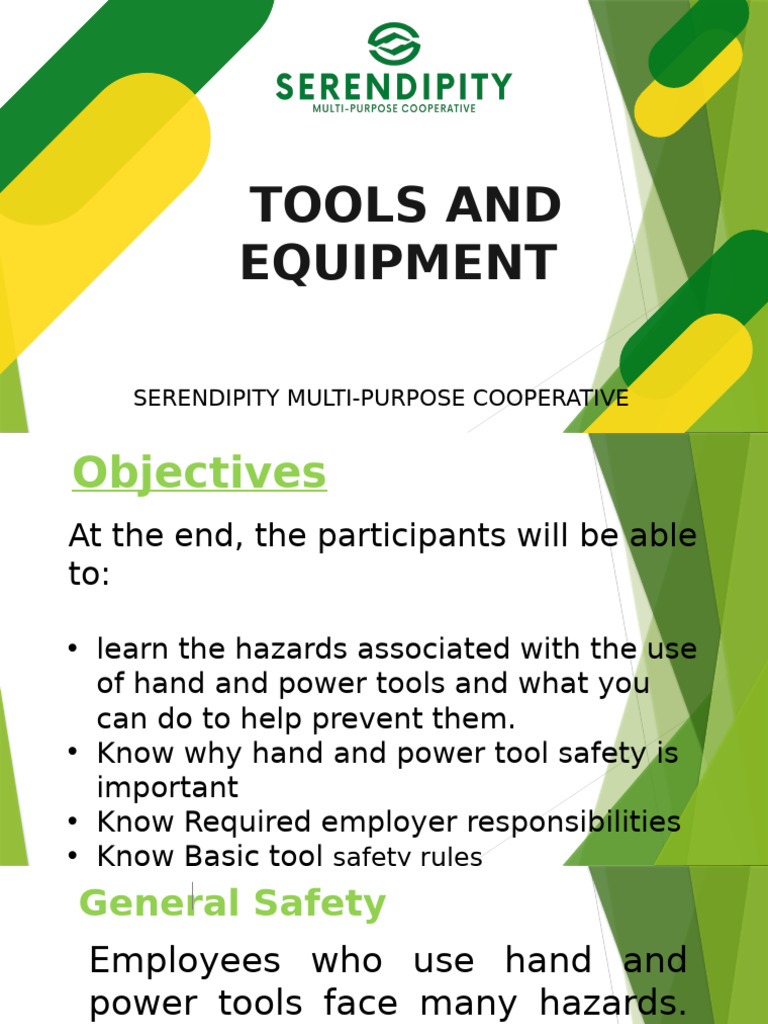 Tools and Equipment Safety Guidelines | PDF | Drill | Personal ...