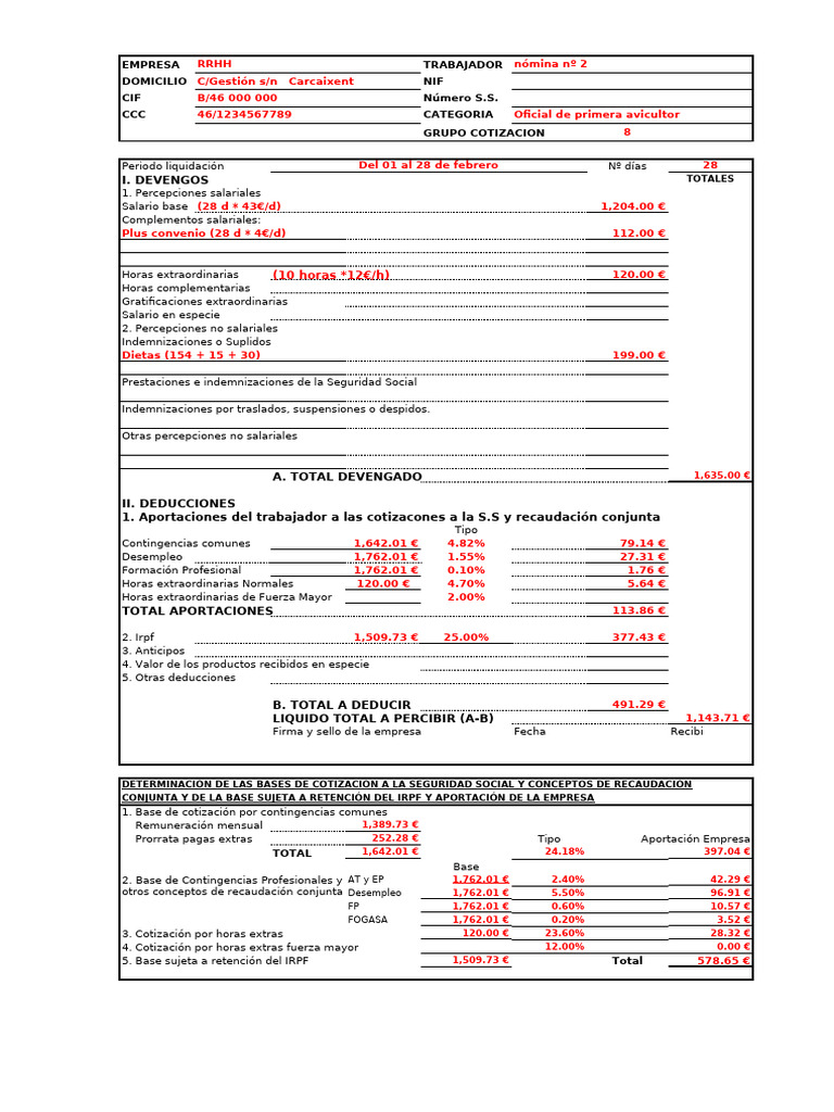 Solución Nómina 2 Diaria | PDF | Salario | Las condiciones de trabajo