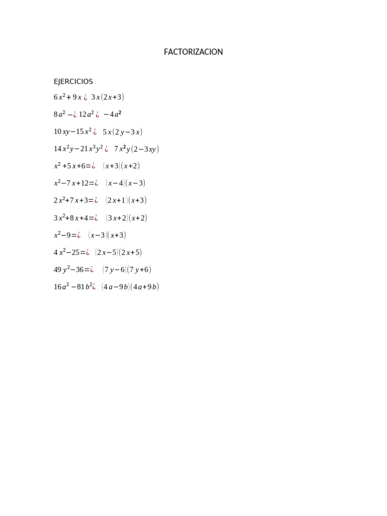 FACTORIZACION | PDF
