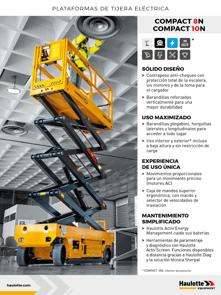 Haulotte Datasheet COMPACT 8N-10N ES - BD | PDF | Tecnología de vehículos | Vehículos