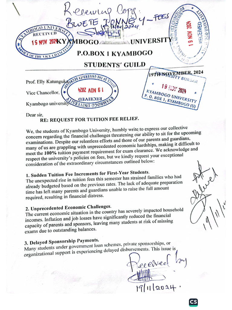 Bwete (Bsi) Request For Tuition Relief | PDF