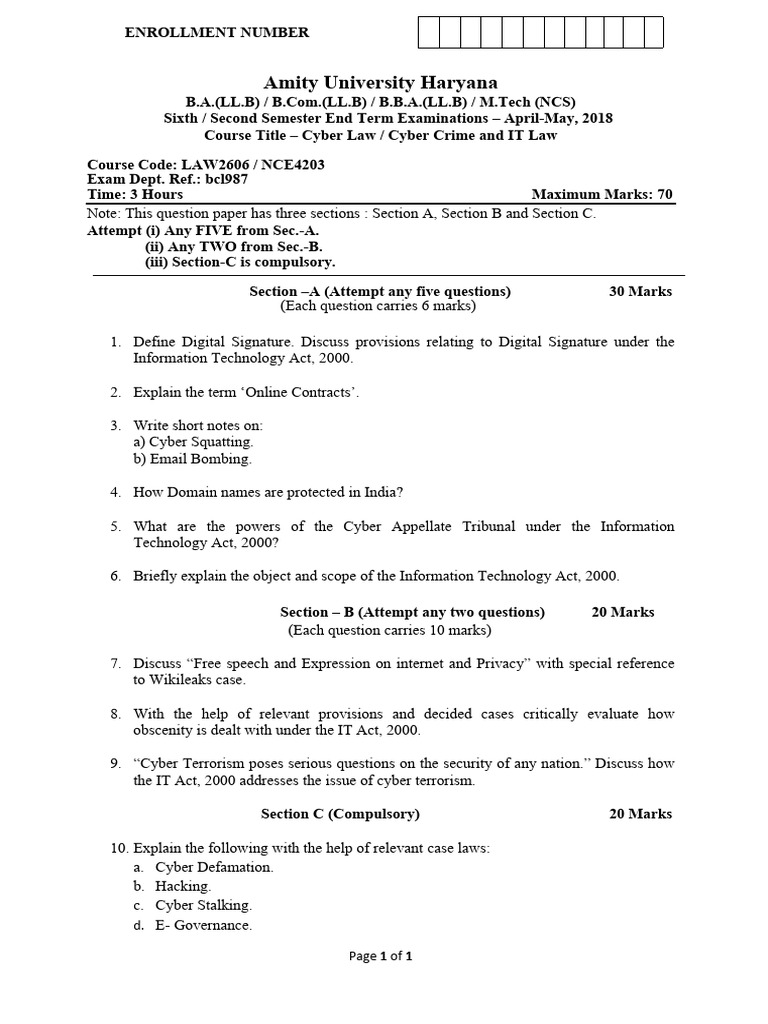 BCom-BA-BBA (LLB) - VI - Cyber Law Cyber Crime and IT Law - Out | PDF ...
