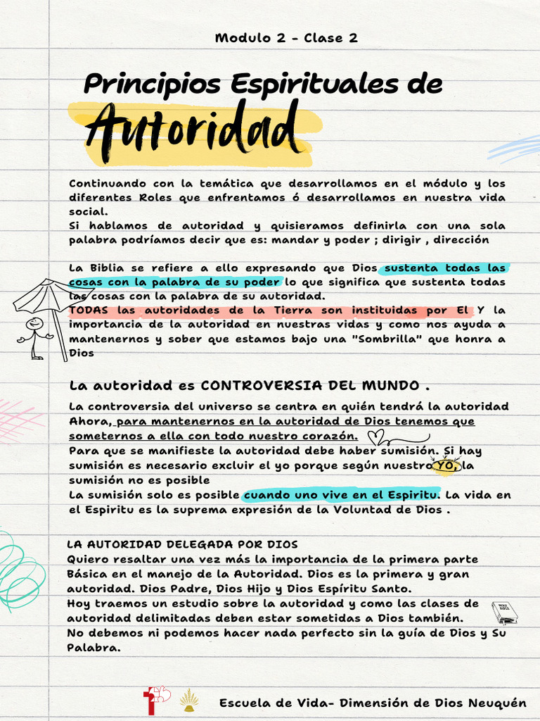 Modulo 2 Clase 2 Principios Espirituales de Autoridad | PDF | Dios | Creencia religiosa y doctrina