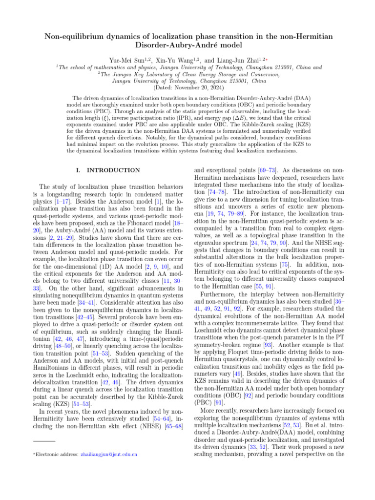 Non-Equilibrium Dynamics of Localization Phase Transition in The Non-Hermitian Disorder-Aubry ...