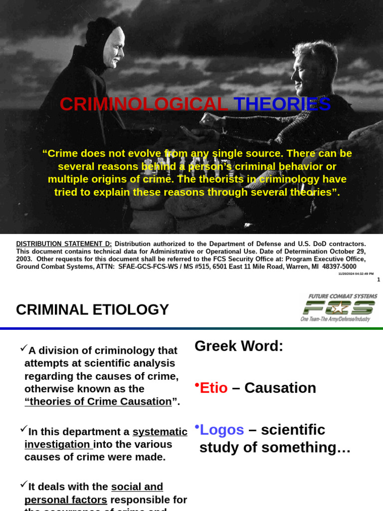 Theories of Crime Causation 1 | PDF | Crimes | Crime & Violence