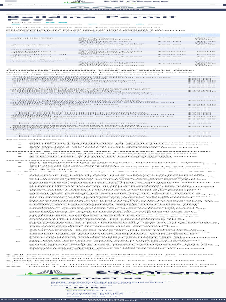 Stamford Building Permit Fees Guide | PDF | Building Code | Basement
