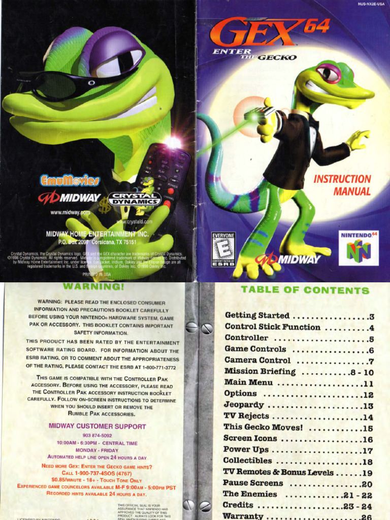 Gex 64 - Enter The Gecko (USA) | PDF