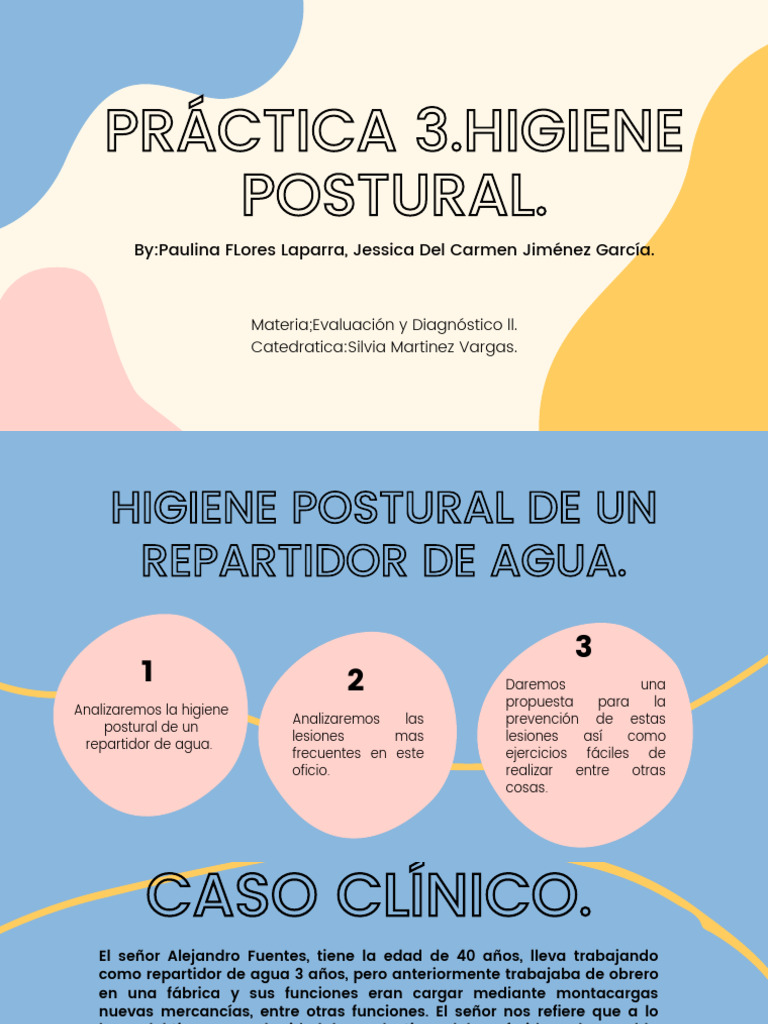 Presentación Higiene Postural | PDF | La columna vertebral | Dolor lumbar