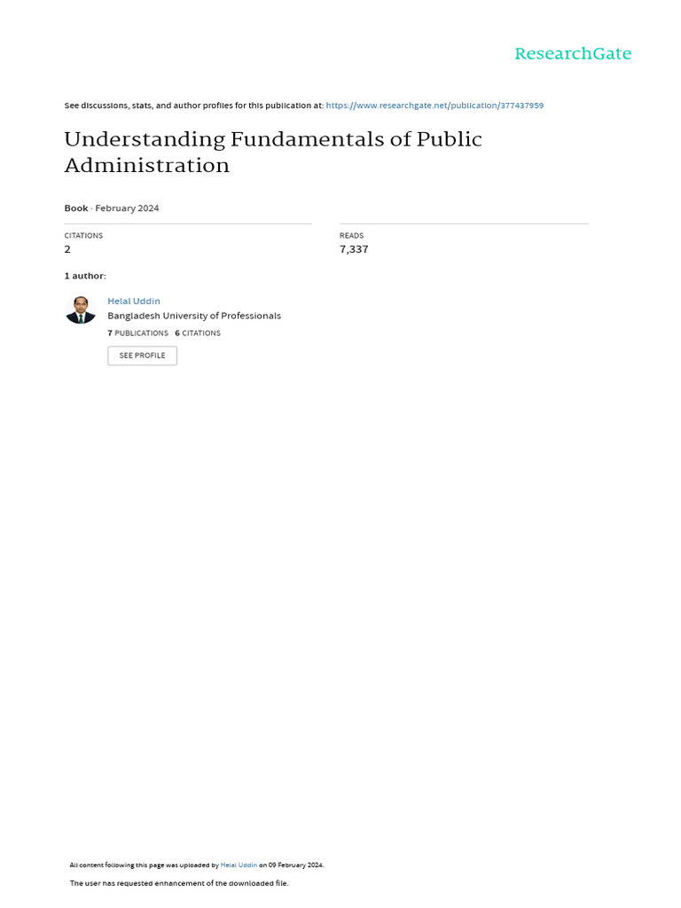 Understanding Fundamentals of Public Administration | PDF | Government ...
