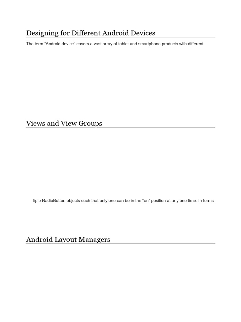 Understanding Android Views, View Groups and Layouts in Android Studio | PDF | Page Layout ...