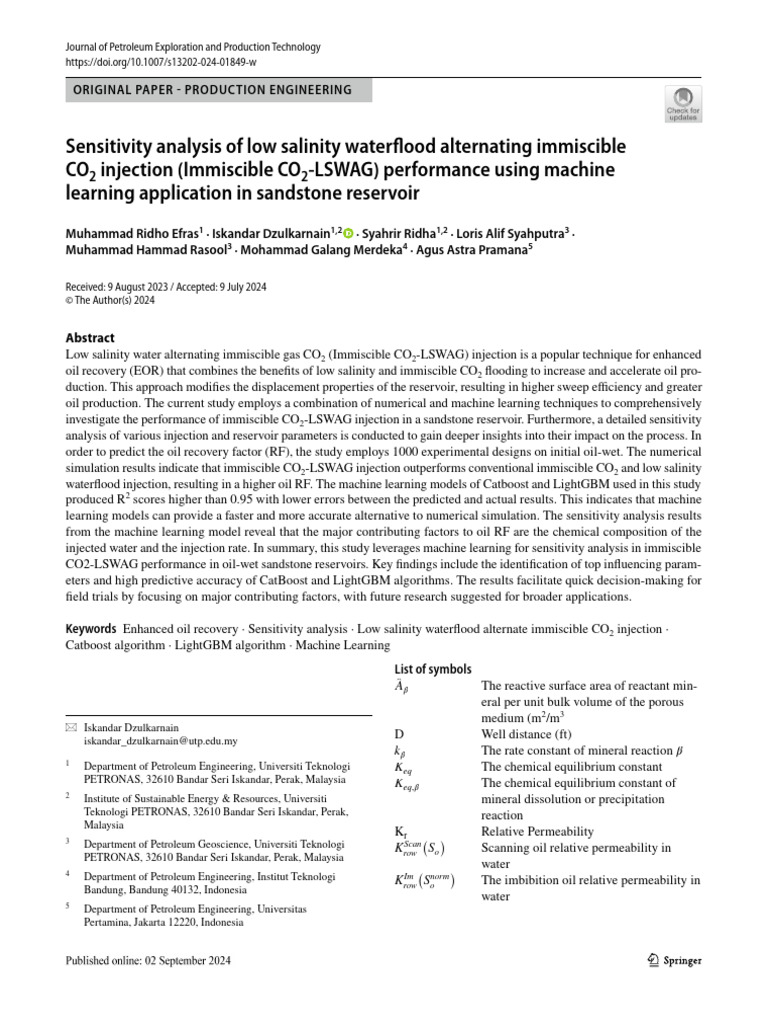 Sensitivity Analysis of Low Salinity Waterflood Al | PDF | Enhanced Oil ...