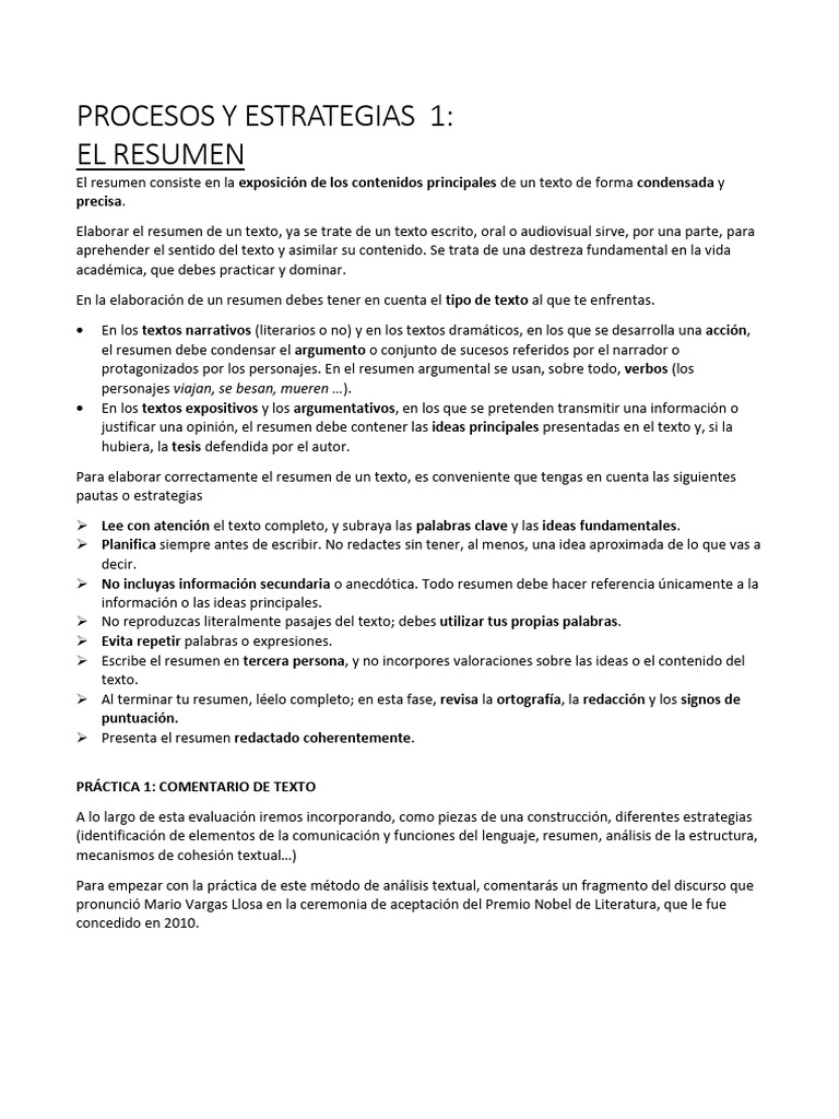 Estrategias para Resumir Textos Efectivamente | PDF | Ficción general