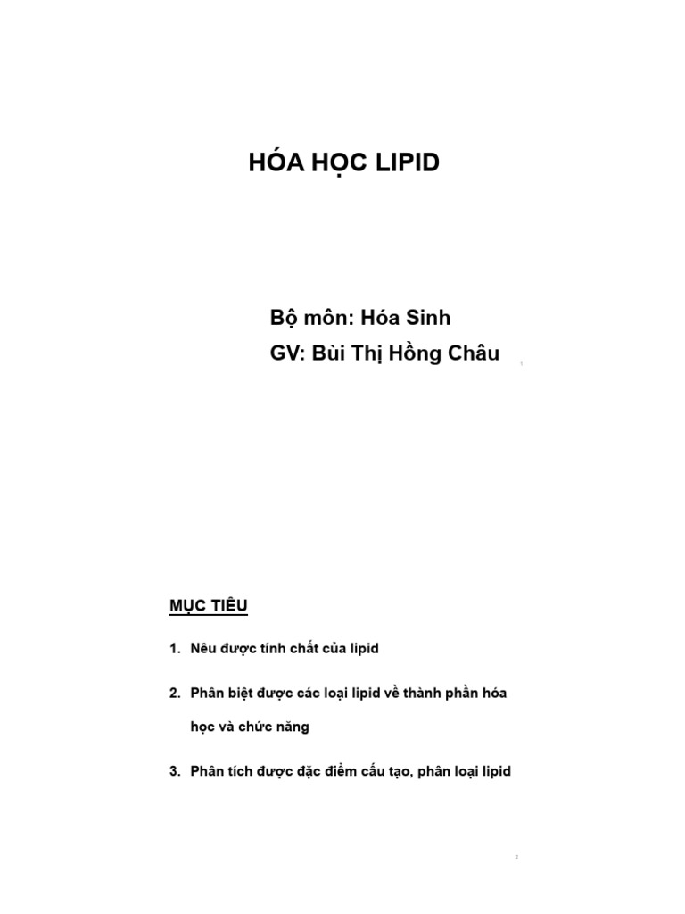 4.1. Hoá Học Lipid | PDF