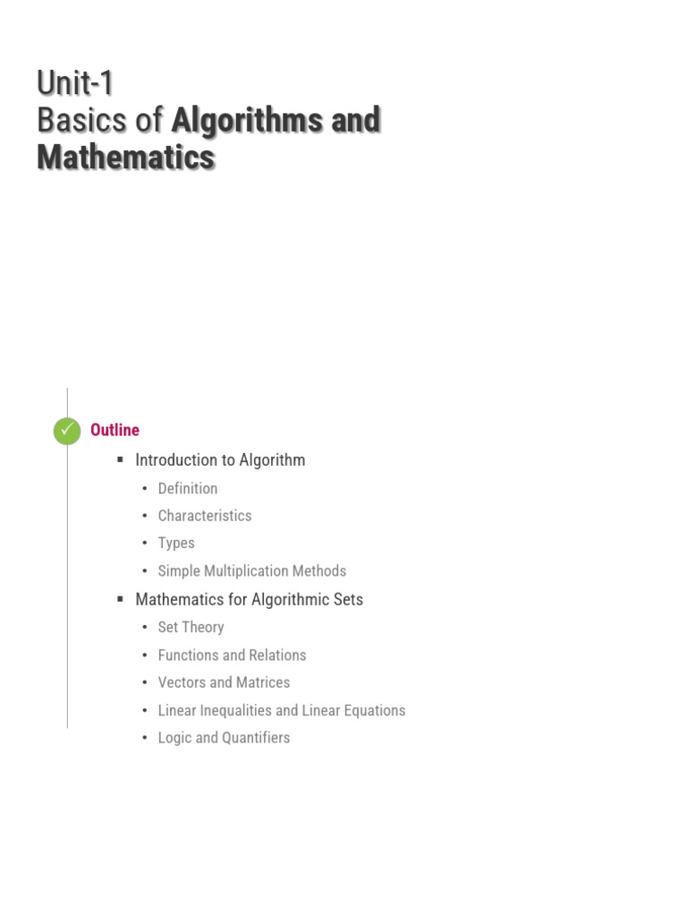 Unit1.2 | PDF | Set (Mathematics) | Algorithms