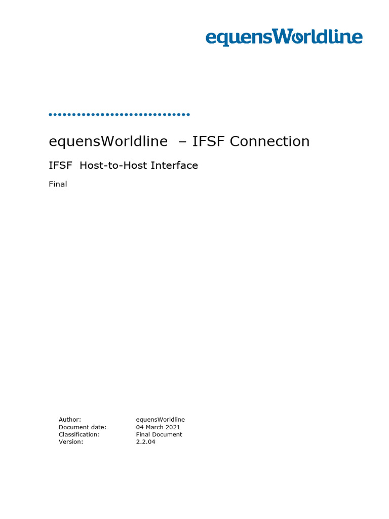 Equens-IfSF - Connection v2.2.04, Version Date 2021-03-04 (Without Rev ...