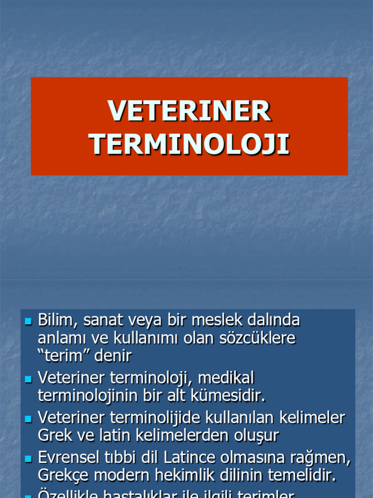 Veteriner Terminolji | PDF