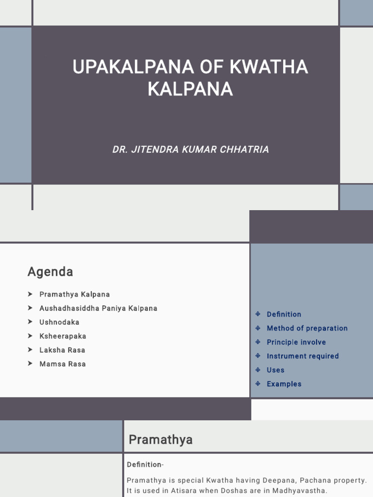 Upakalpana of Kwatha | PDF