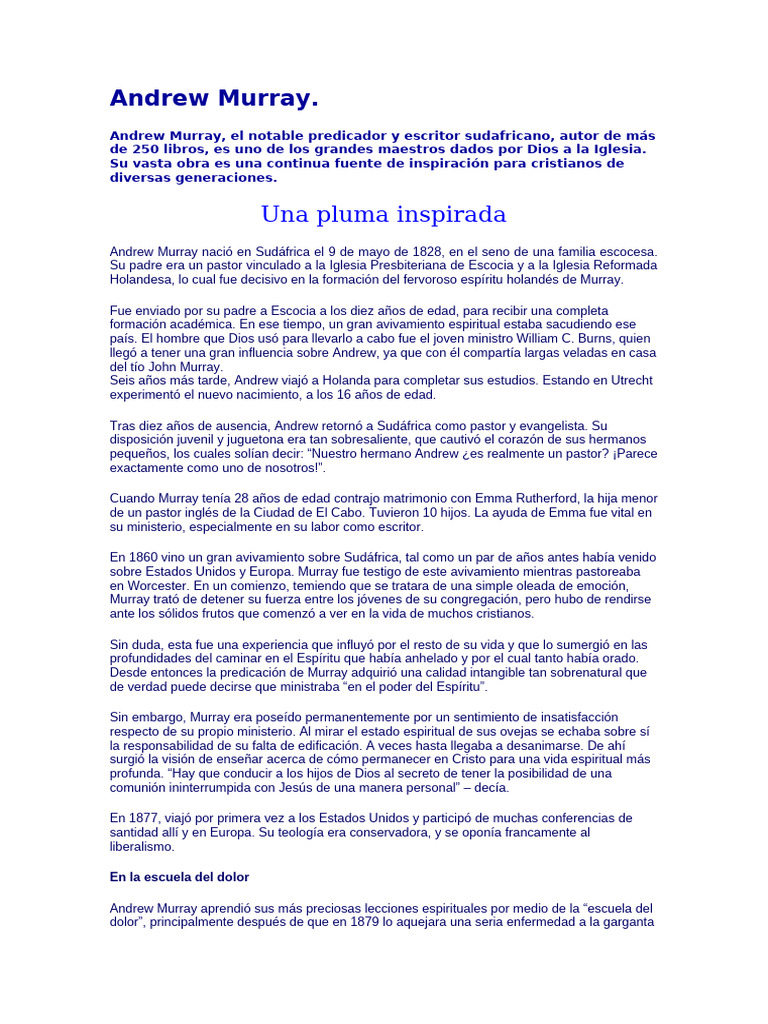 Andrew Murray | PDF | Cristo (título) | Dios