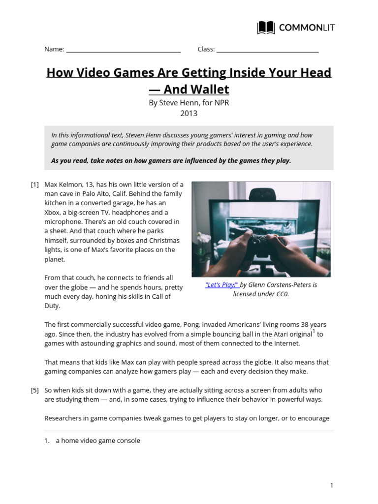 Video Games: Mind and Money Manipulation | PDF | Video Games