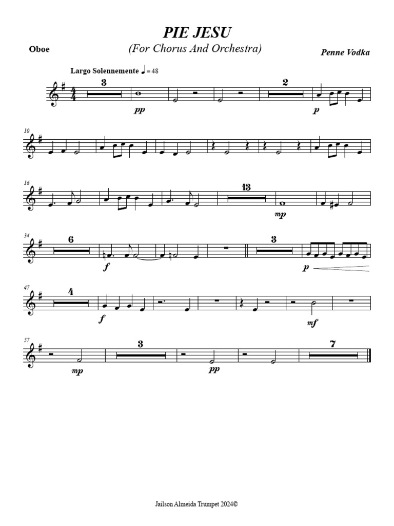 Pie Jesu - Oboe | PDF