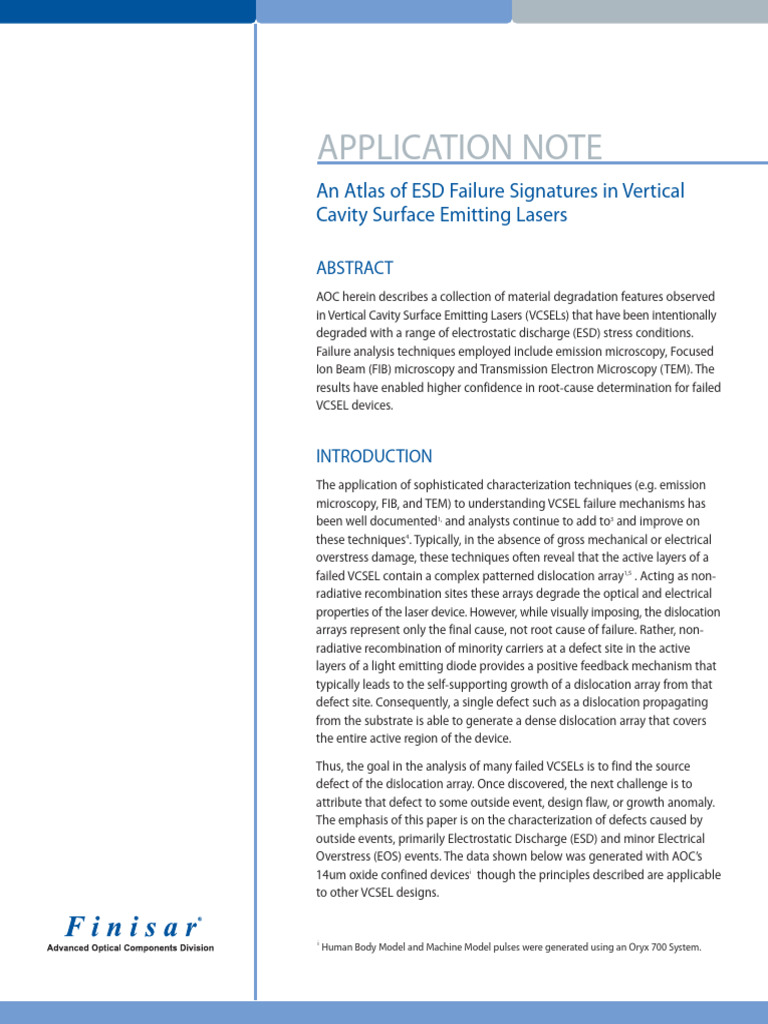 An Atlas of ESD Failure Signatures in Vertical Lasers | PDF ...