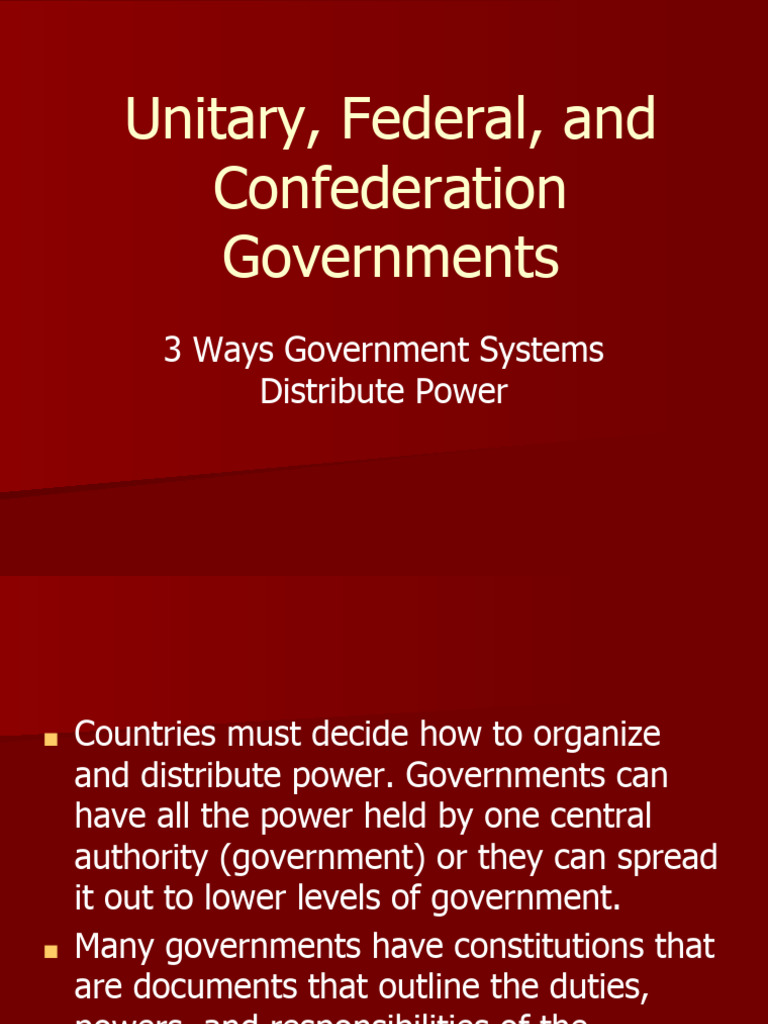 Confederation Unitary Federal PP T | PDF