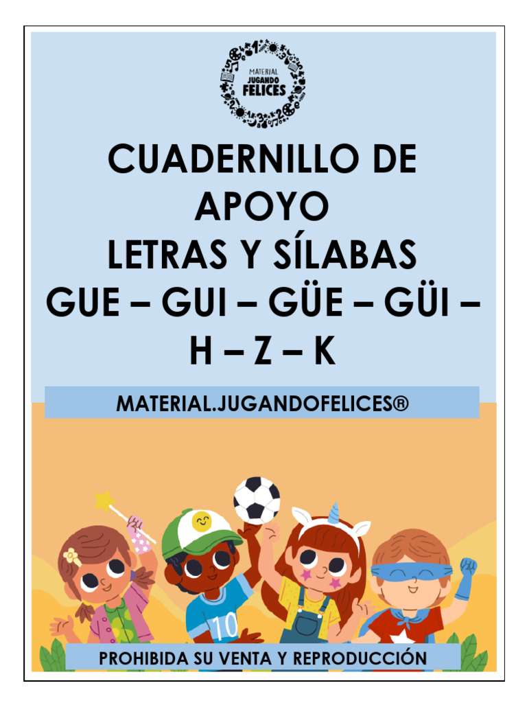 Material - Jugandofelices - Cuadernillo de Apoyo PDF - Letras y Sílabas ...