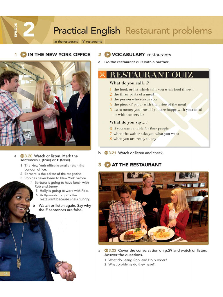 At The Restaurant | PDF