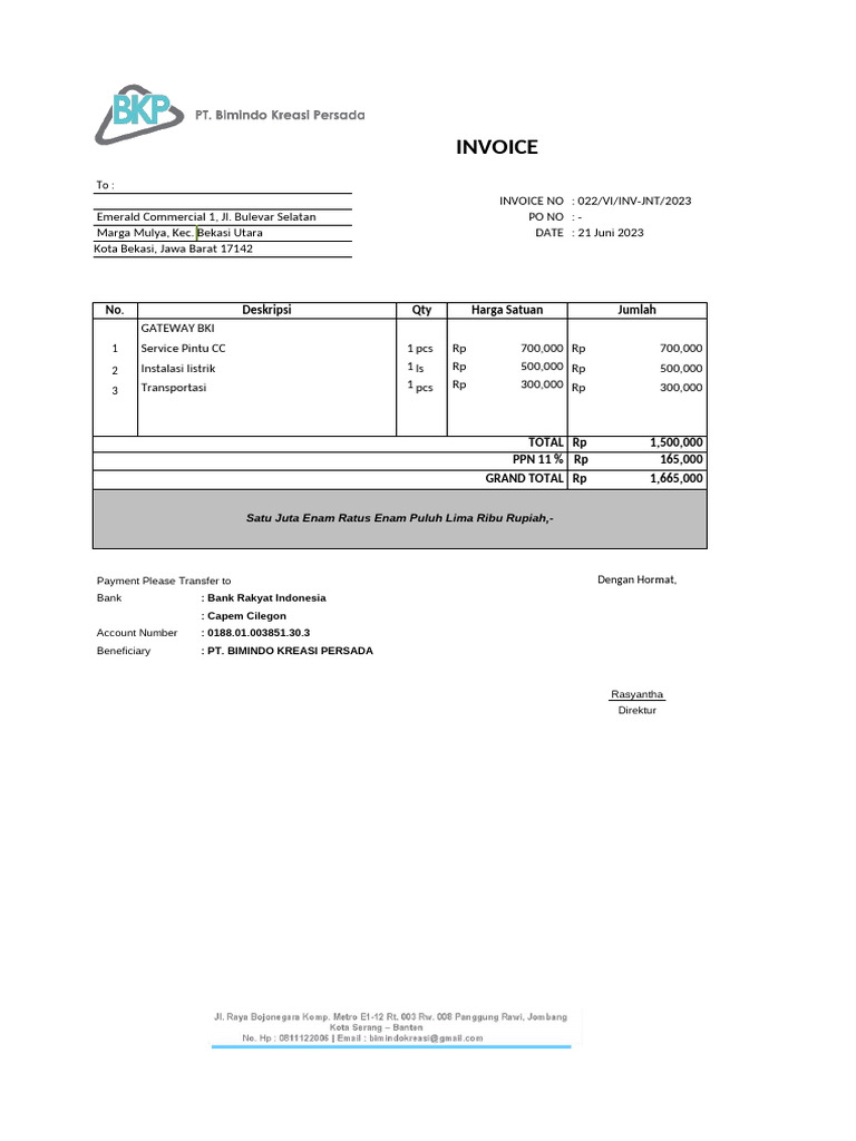 Invoice Spanduk Lebaran | PDF